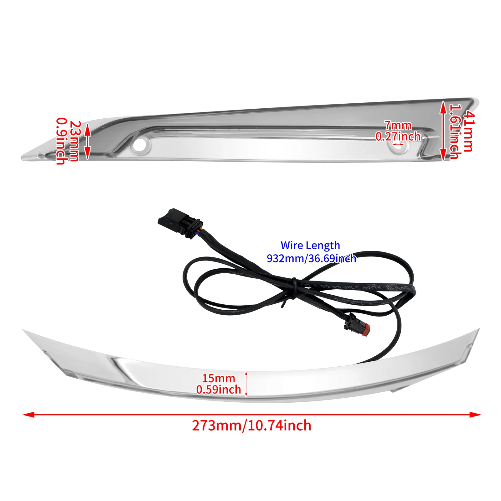 Motorcycle Fairing Windshield Trim Led Lights For Harley Touring Road ...