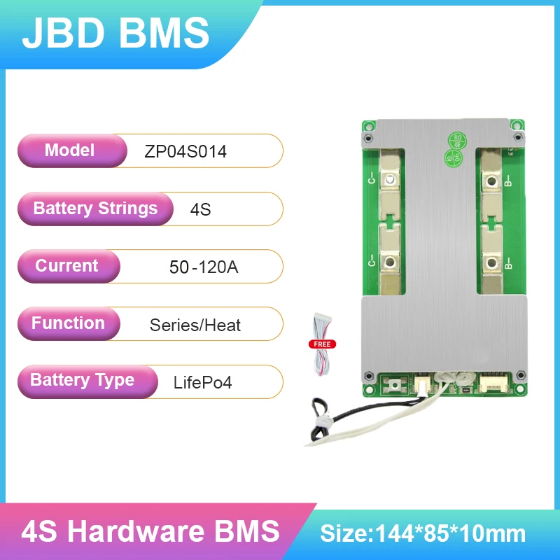 JBD-ZP04S014 4S Lifepo4 Battery with 12V, 50A, 80A, 100A, 120A BMS
