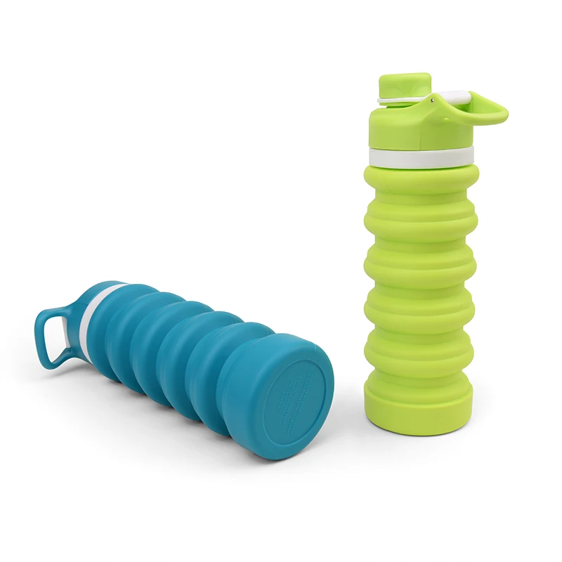 Eco-friendly Skinny Silicone Stackable Water Bottle Portable Travel ...