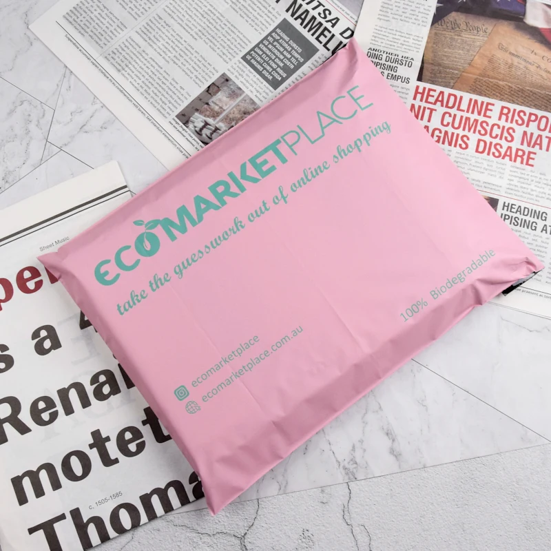 Custom Printed Logo Orange Plastic Mailing Envelope Packing Courier ...