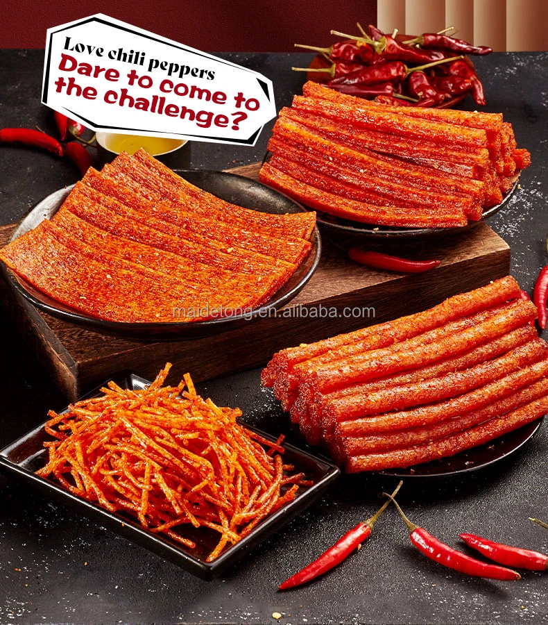 Popular 100g Chinese Bibizan Hot Spicy Latiao Gluten Grain Snacks ...