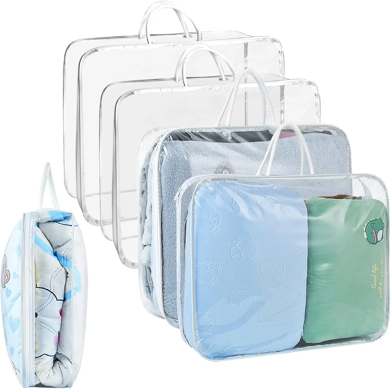 Clear PVC Wire Bag With Zipper for Blanket and Quilt Transparent PVC ...