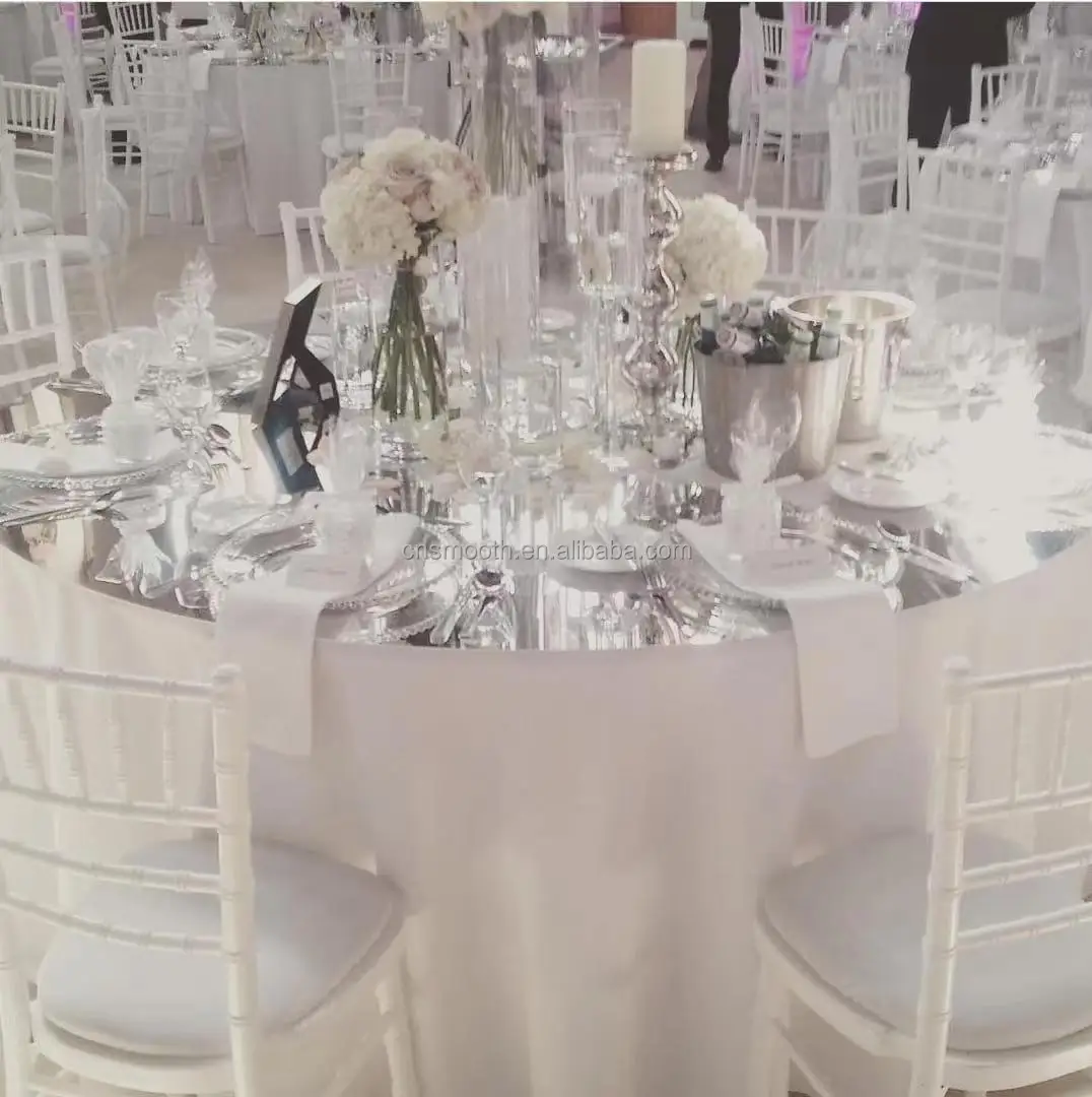 Gold Silver Thick Round Table Top Acrylic Mirror Carpet Wedding Party ...