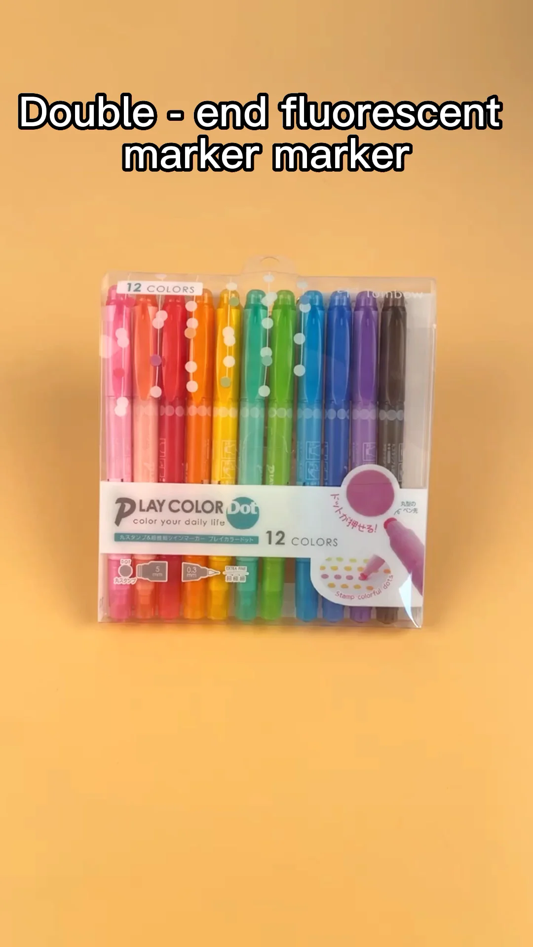 Japanese 12pcs 2 Head Colorful Mark Pen Highlight 12 Pcs In A Set ...