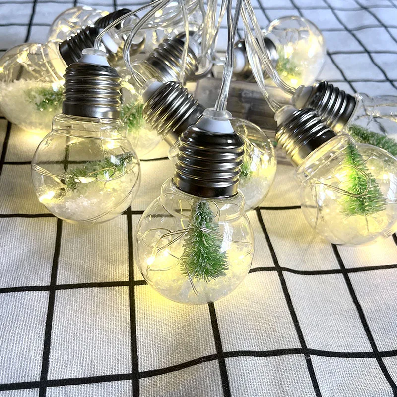 Glass Ball Led String Light For Outdoor Christmas Home Decor - Buy Snow ...