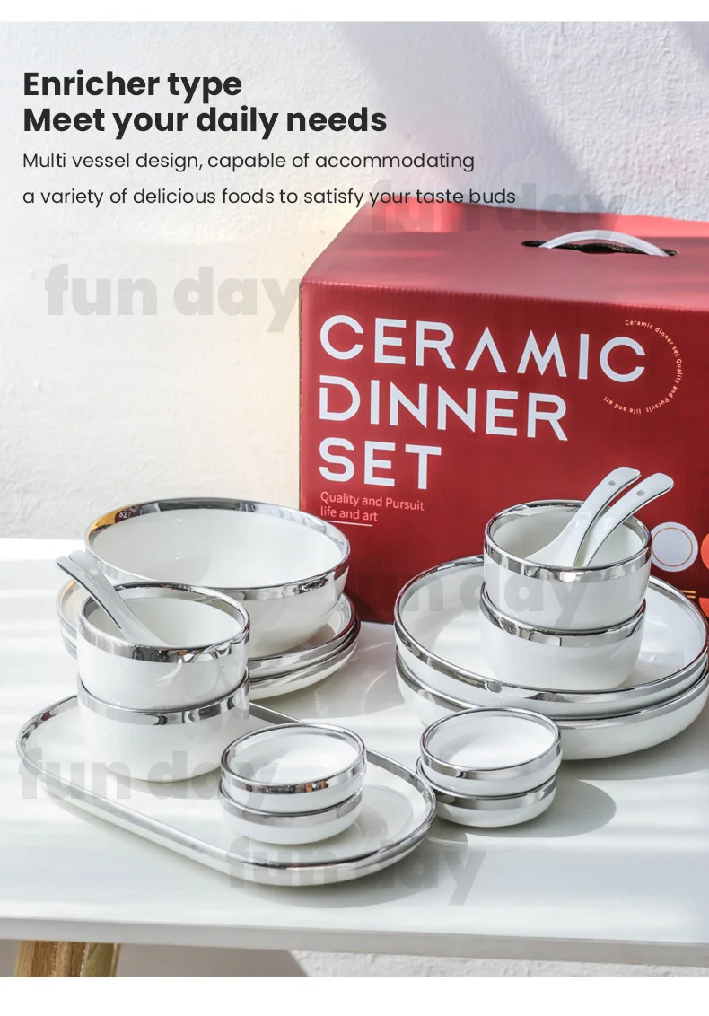 Modern Fashion Luxury Reinforced Porcelain Dinner Plate Gift Box ...