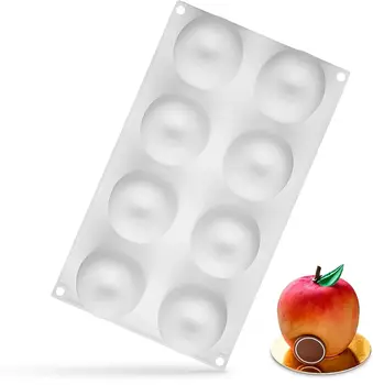 8 Cavity Apple Mold 3d Silicone Molds For Baking Molds Silicone Shapes ...