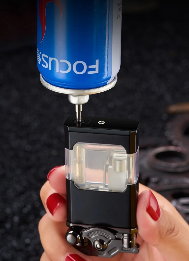 Creative Lighters Transparent Gas Tank Personal Windproof Blue Flame ...