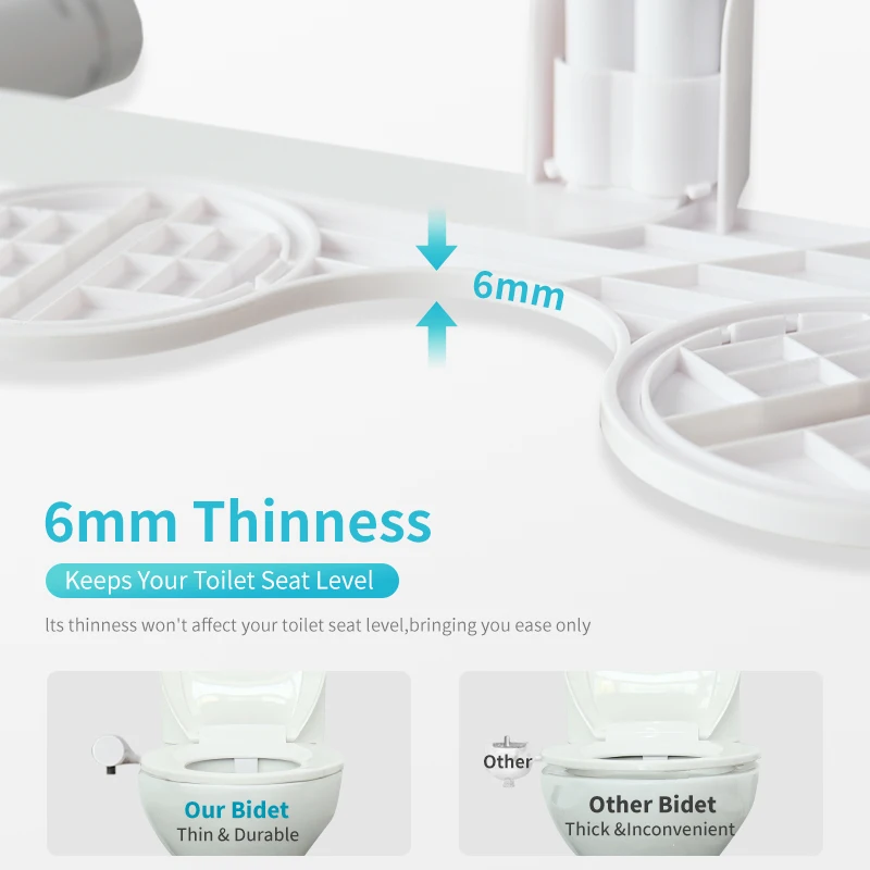 Modern Ultra-Slim Dual Nozzle Bidet for Fresh Clean Water