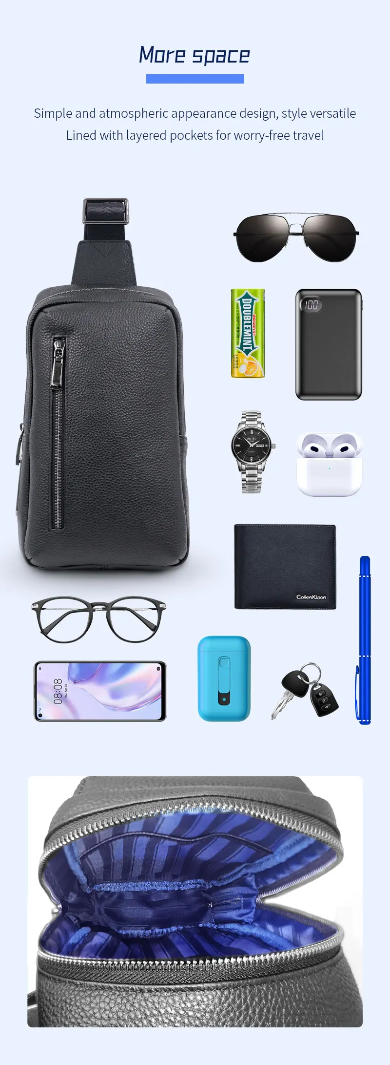 Fingerprint Lock Man Chest Bags - Ultimate Anti-theft