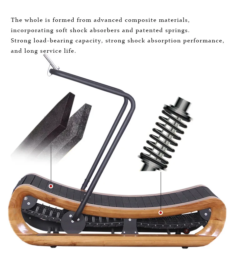 Grassfit-treadmill: Non Electric, Wooden Curved Treadmill