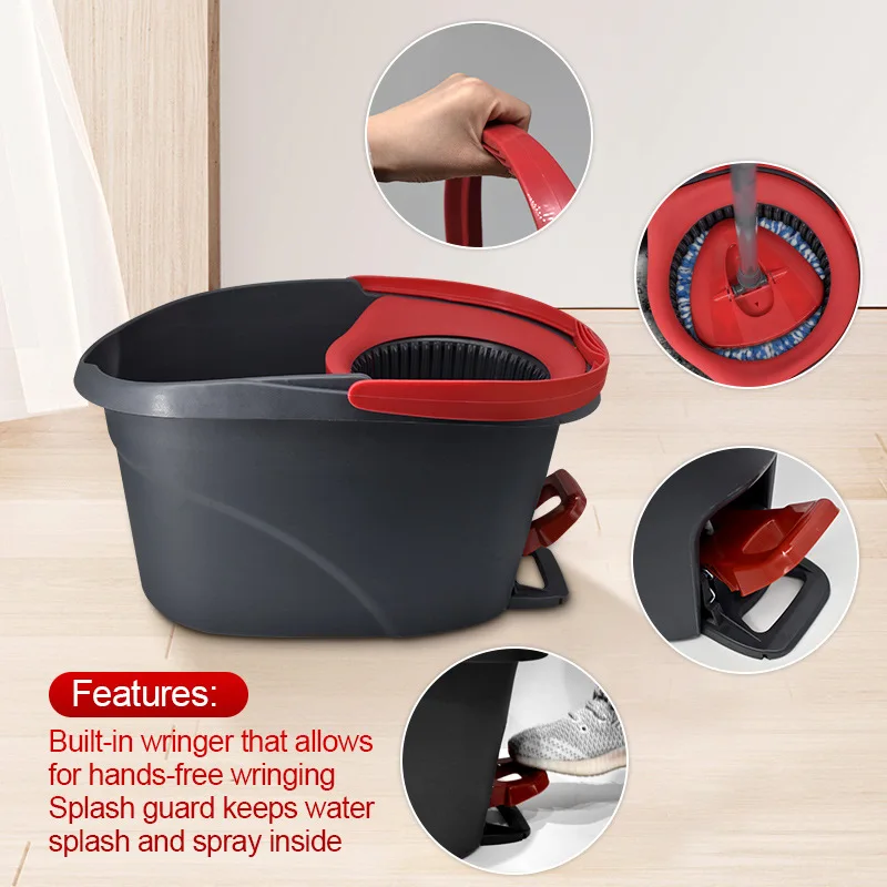 Floor Cleaning Bucket O-Cedar Easywring Spins Mop Set