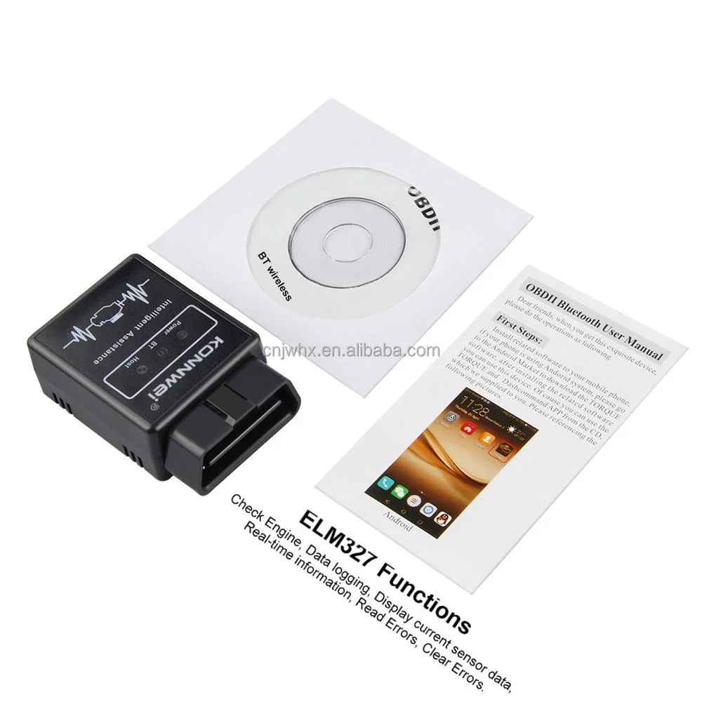 Bluetooth Obdii Adapter Auto Engine Diagnose Tool Konnwei Kw912 12v Car ...