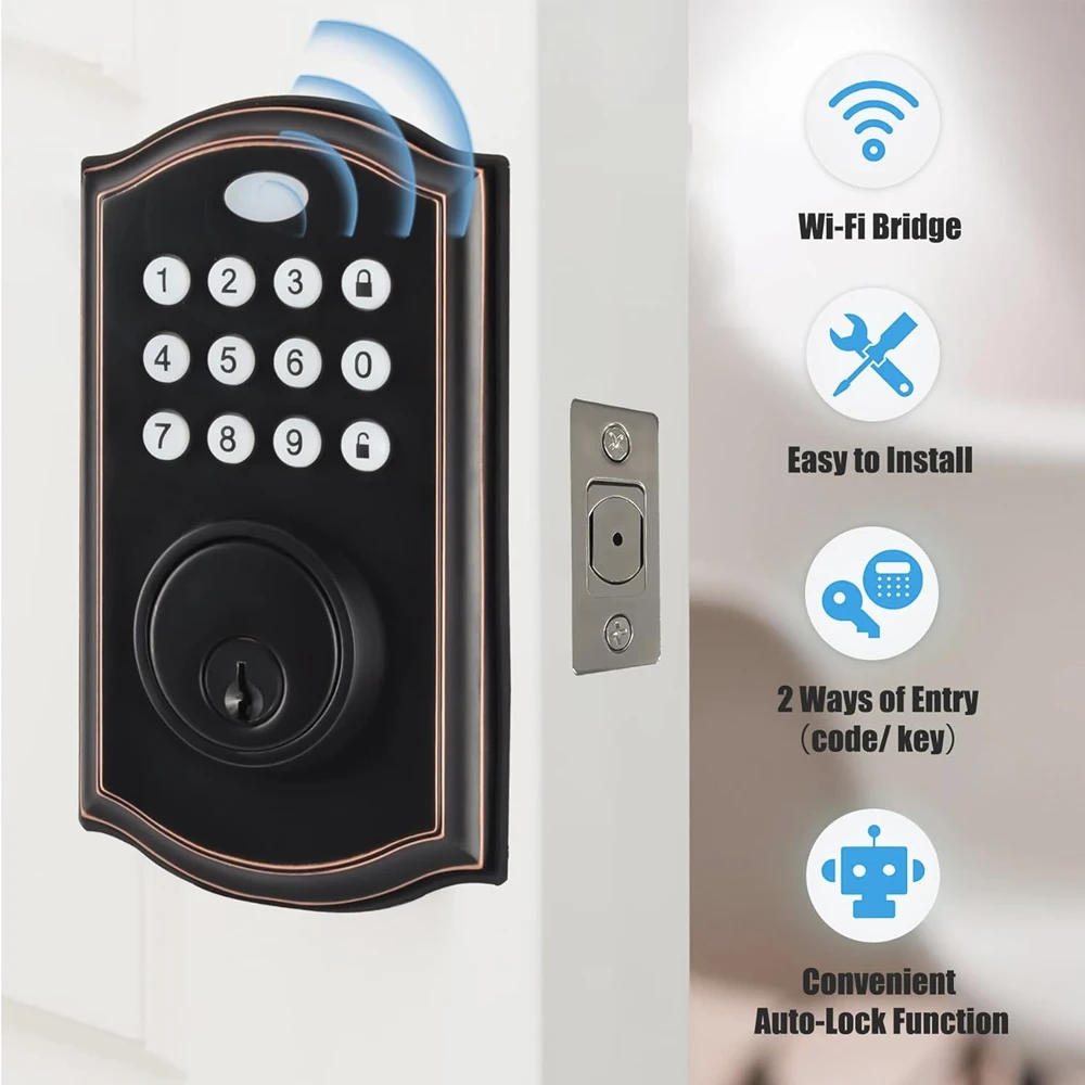 Elock Es223 Programmable Automatical Smart Deadbolt Lock Password Pin ...