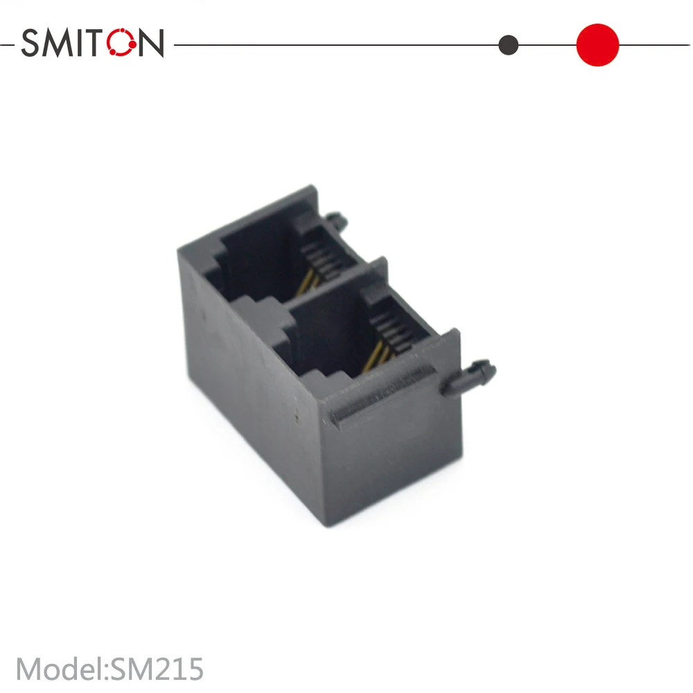 Rj11 Double 6p4c Female Pcb Mount Modular Jack - Buy 6p4c Female Pcb Mount Modular Jack double ...