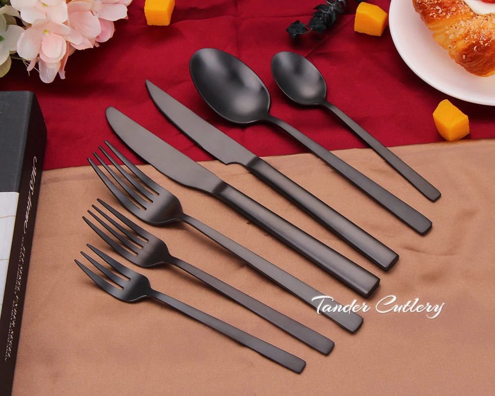 Wholesale PVD Silverware - Matte Black Stainless Steel