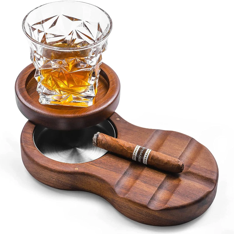Wooden Ashtray with Lid - Durable & Easy to Clean