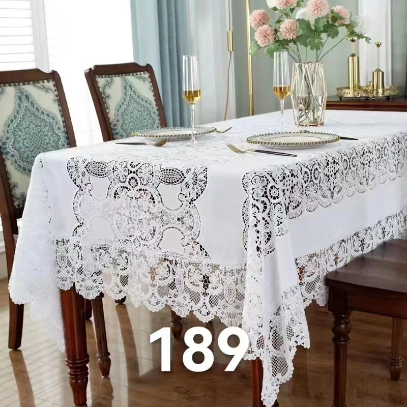 Hand-embroidered Lace Jacquard Cutwork Tablecloth On The Table ...