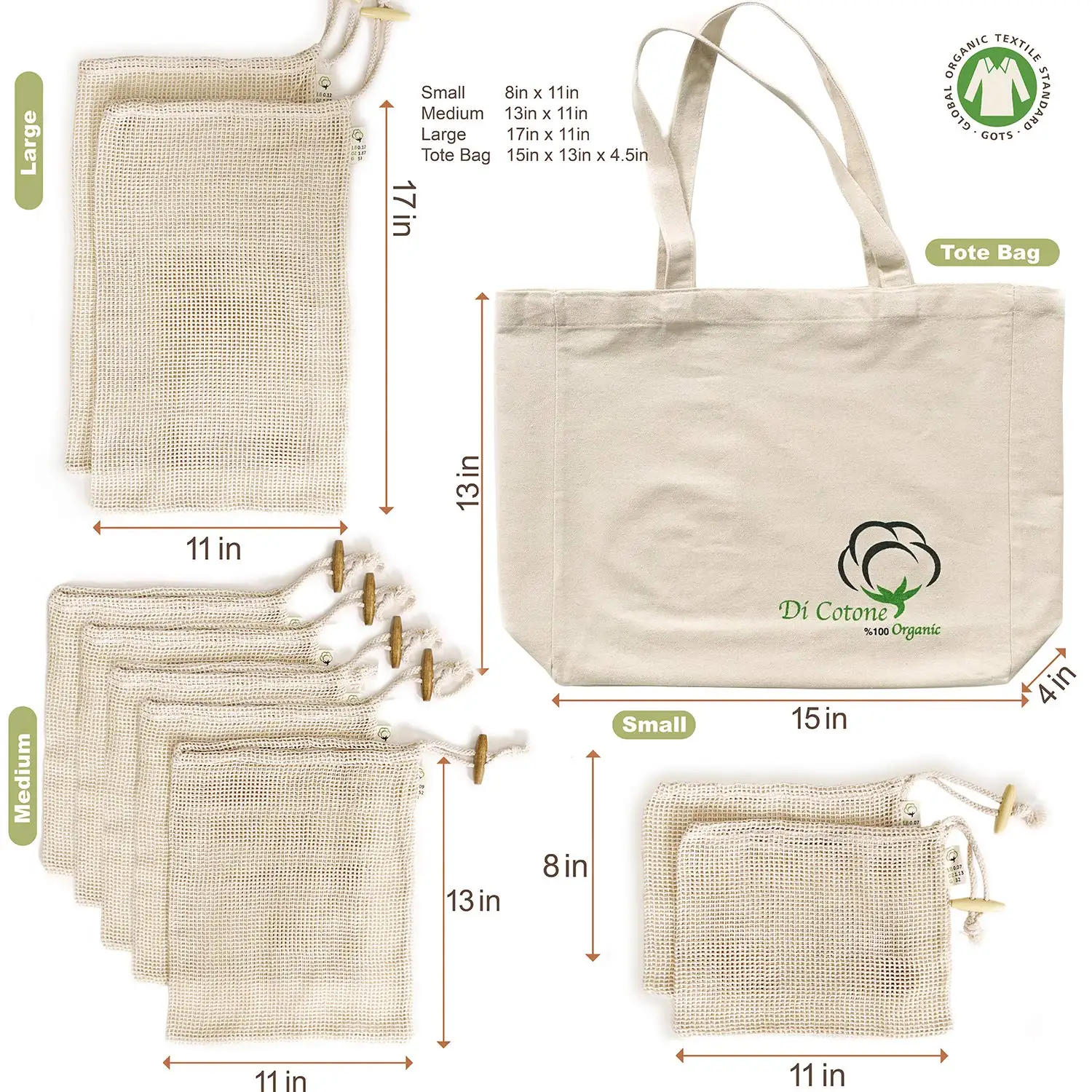 Eco-friendly Grocery Shopping Net Totes - Reusable & Biodegradable