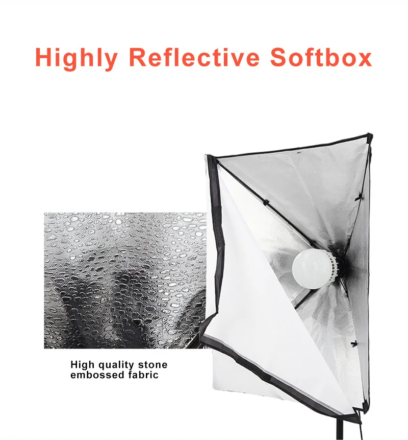 Photography Softbox Lighting Kits 50x70cm E27 Lamp Holder Professional ...