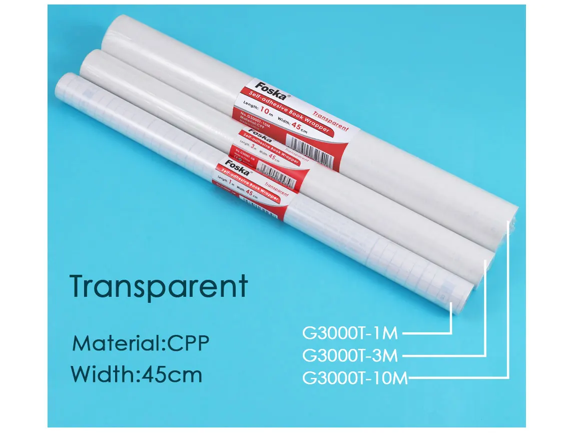 Foska Quality Self-adhesive Pvc Transparent Book Cover Roll Sheet - Buy ...