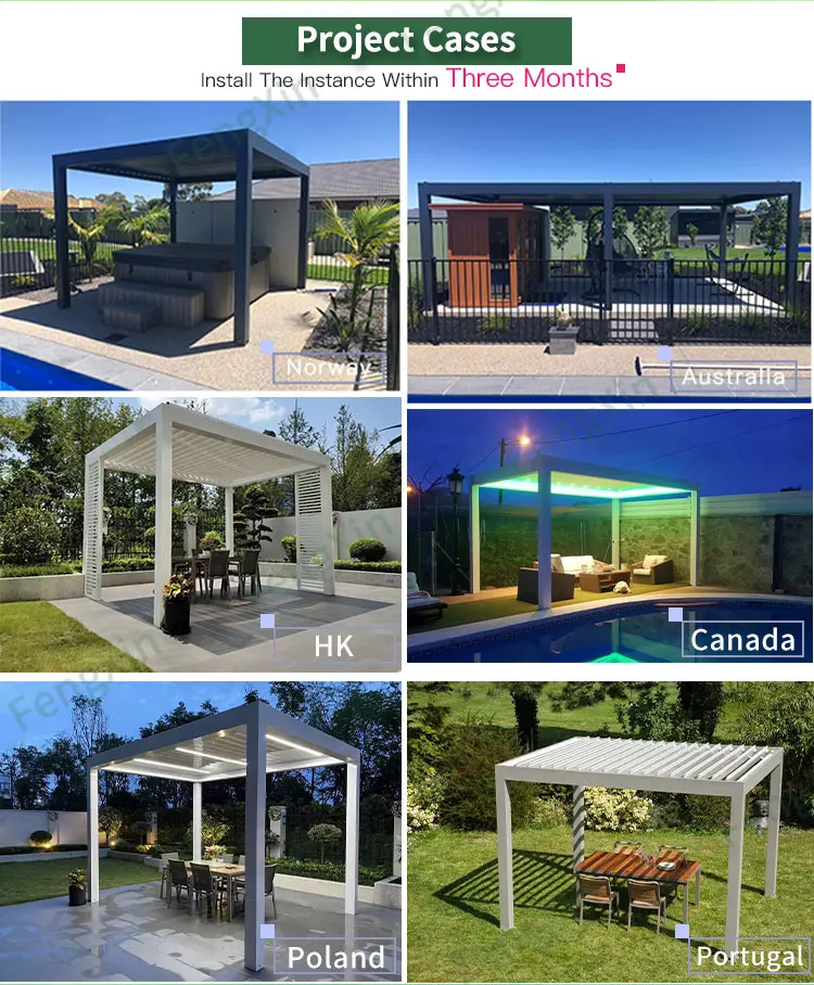4*4 Fengxin Louver Roof Gazebo Patio Awning Canopy Garden Waterproof ...