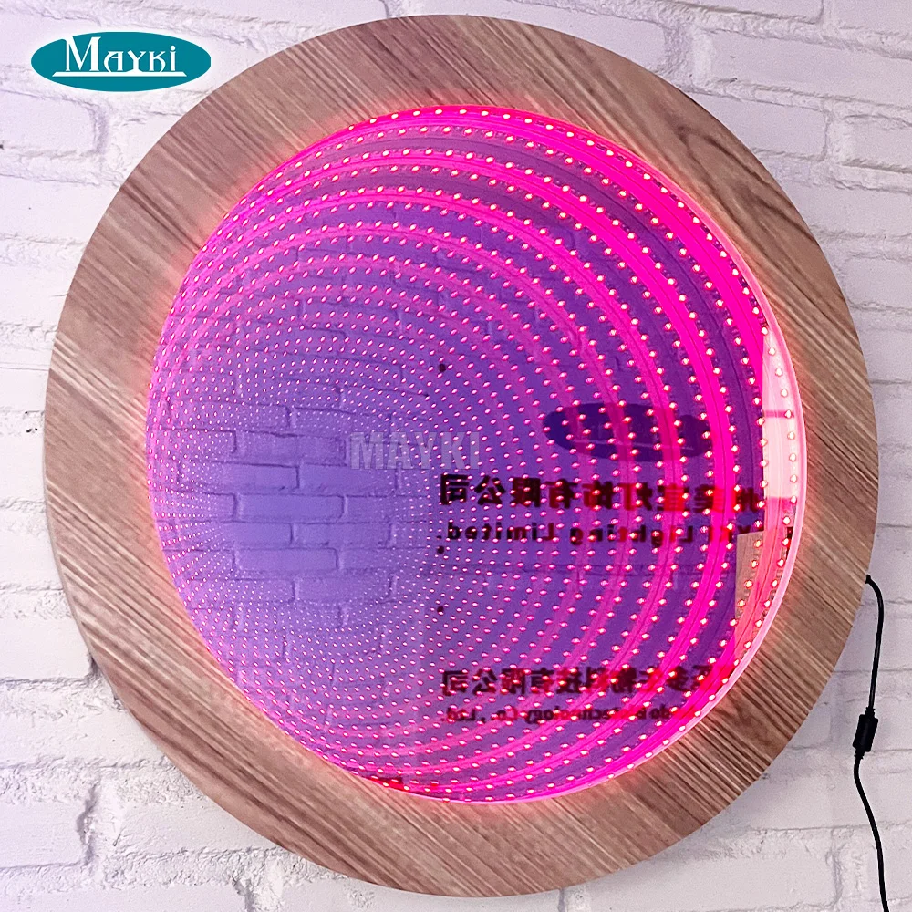 Wall Mounted LED Infinity Mirror App Control RGBW LED 3D Tunnel Mirror ...