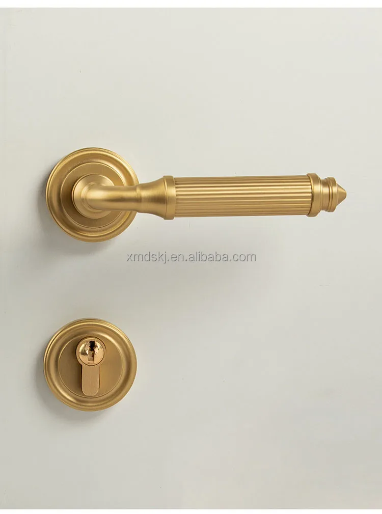 Luxury French Gold Solid Brass Lock Handled Interior Split Door Locks ...