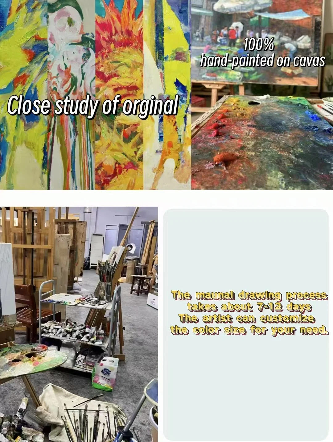 Handmade 100% Impressionist Landscape Paintings on Canvas with Frame ...