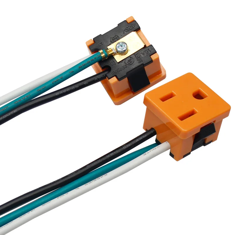 125V 15A NEMA 5-15R USA 3PIN 16AWG Snap in Portable Power Socket ...