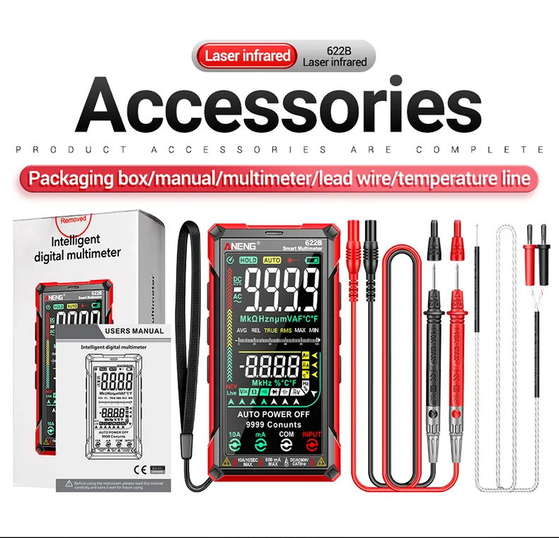 ANENG 622B Digital Smart Multimeter - 9999 Counts & Auto Range