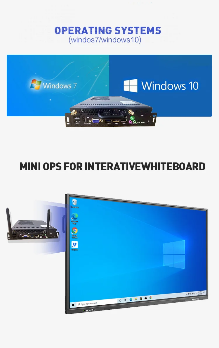 Customized 4k Office School Whiteboard Industrial Mini Computer OPS PC
