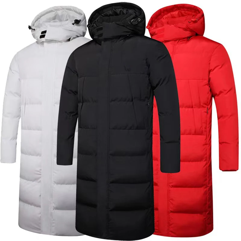 22 Winter Sports Cotton Shirt Men's knee length thickened plush cold ...