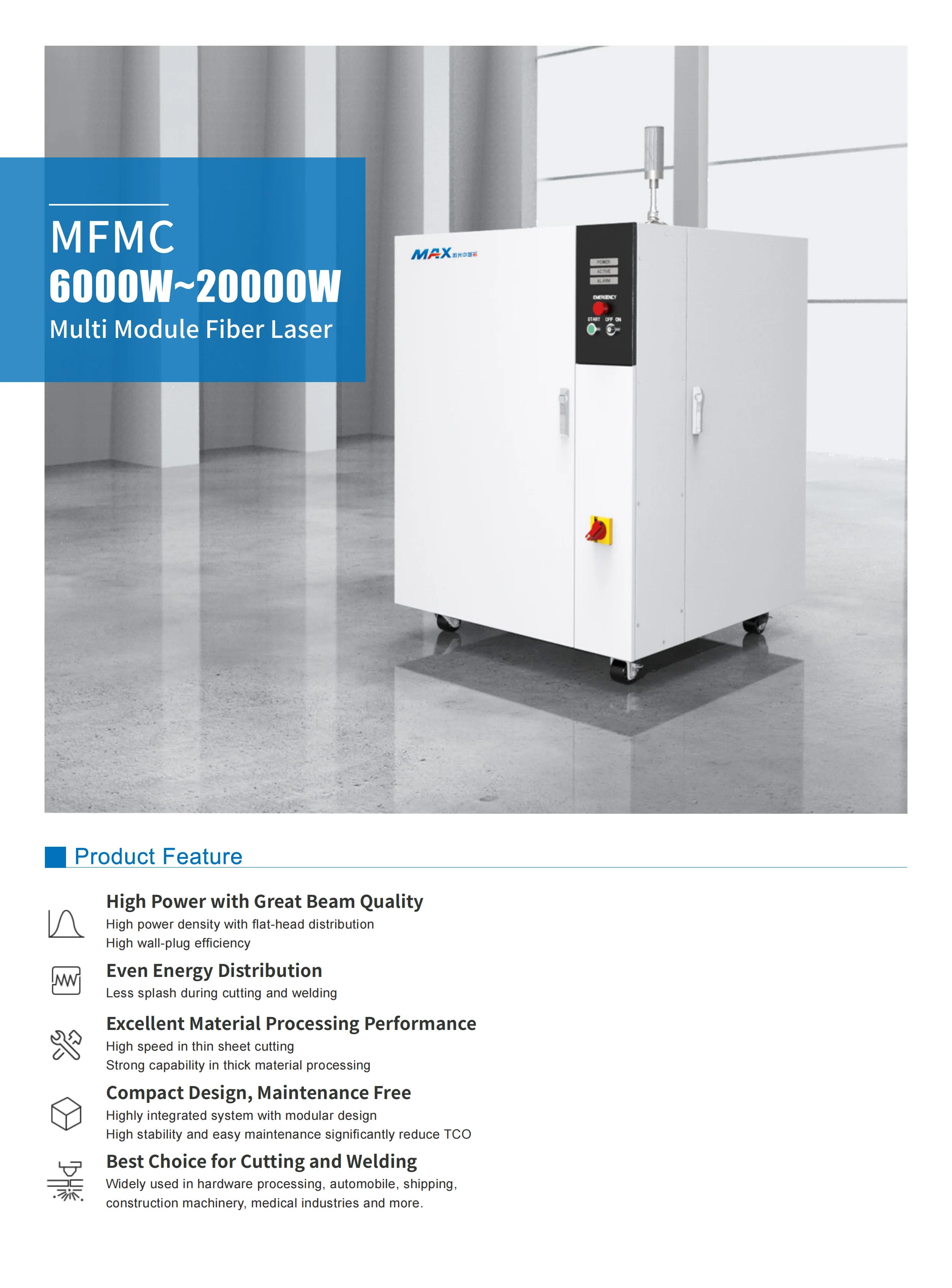 20KW MAX Photonics MFMC-20000 Laser Source for Cutting