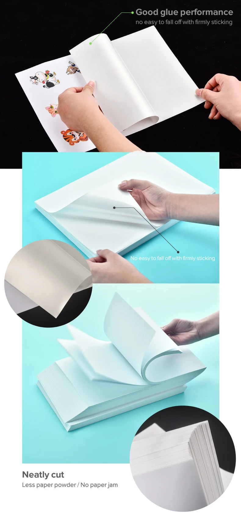 Printable Full Color A4 Blank Waterproof Self Adhesive Glossy / Matte ...