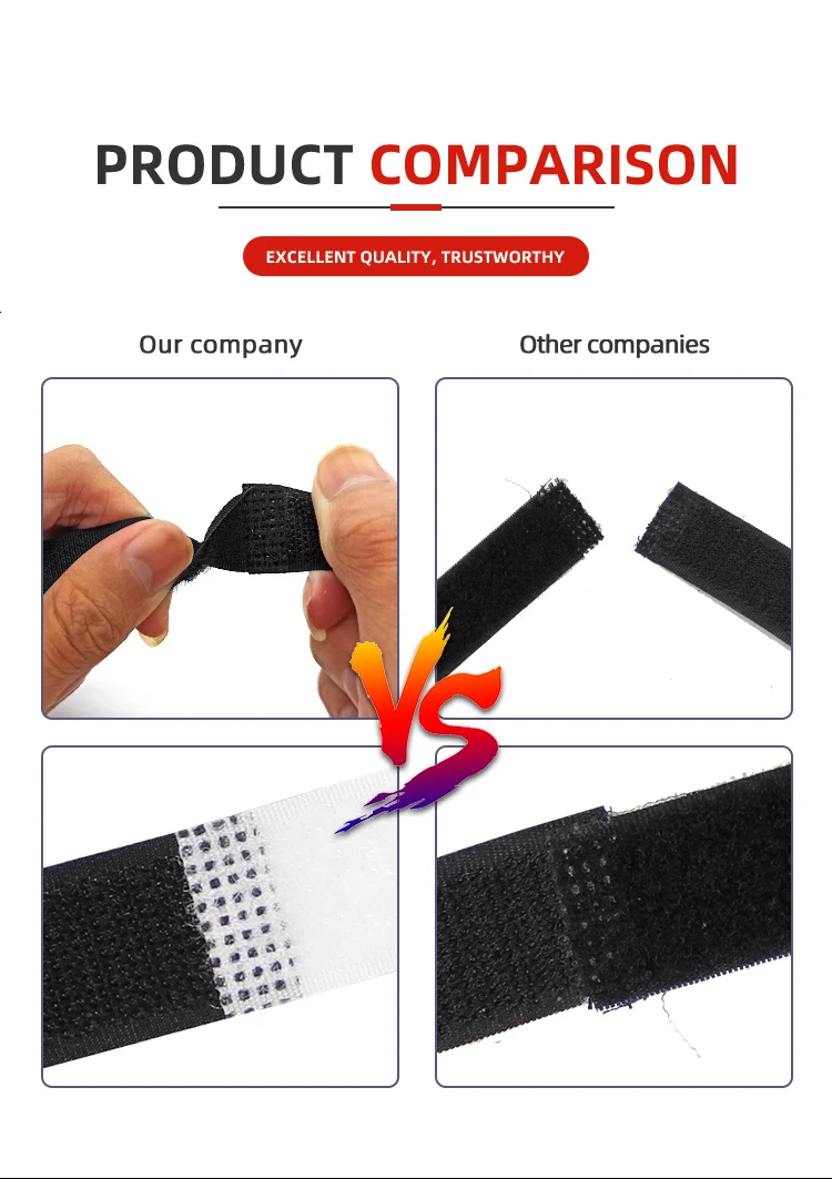 20*300mm China Manufacturer Eco-friendly Velcroes Strap Colored Self ...