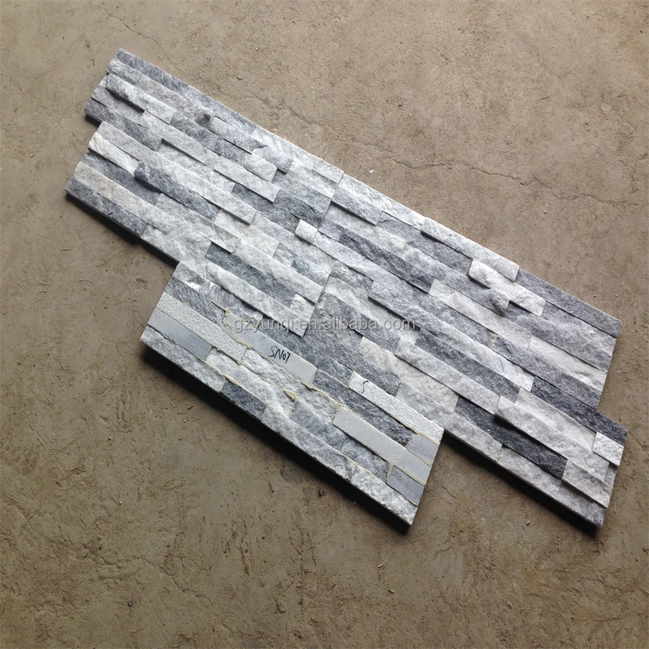 Cloudy Grey Ledgestone Slate Stacked Stone For Cultural Wall Panel Wall ...