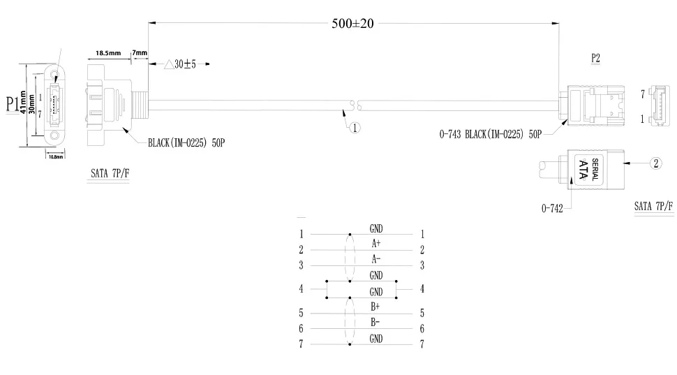 Panel Mount SATA Extension Cable - Reliable Data Transfer