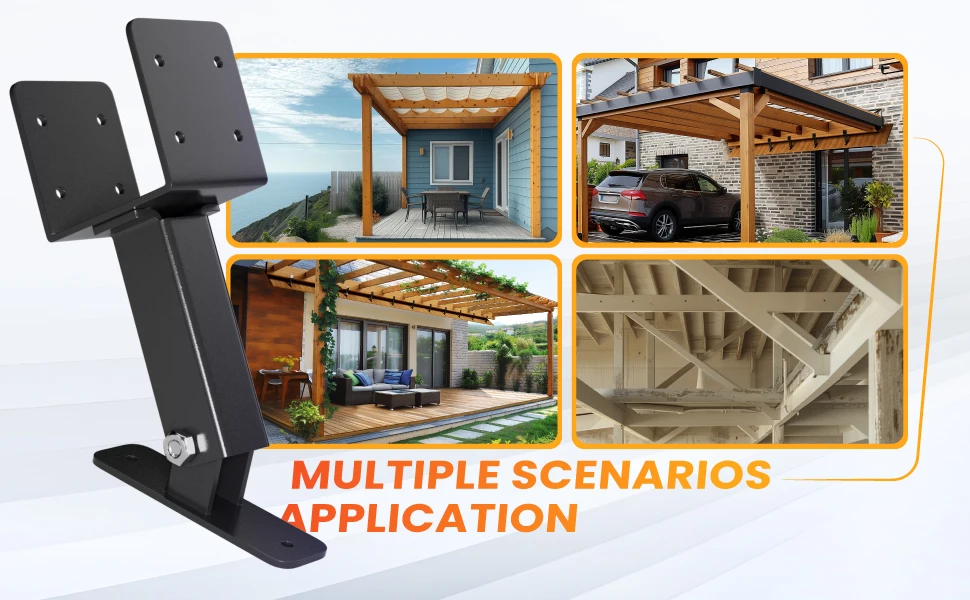 Pergola Roof Riser,90 Degree Adjustable Saddle Roof Post And Beam ...