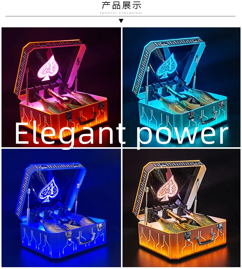 Custom Logo LED Lighted Mirror Beef Suitcase Meat Carrier Box