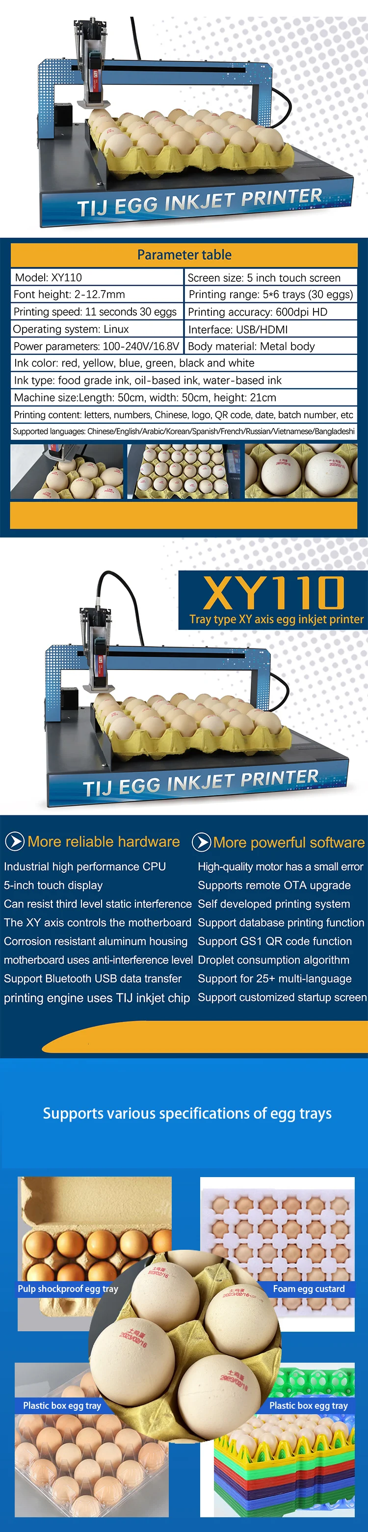 Hot Sale Farm Egg Machine Automatic Egg Coding Machine Egg Code Date ...