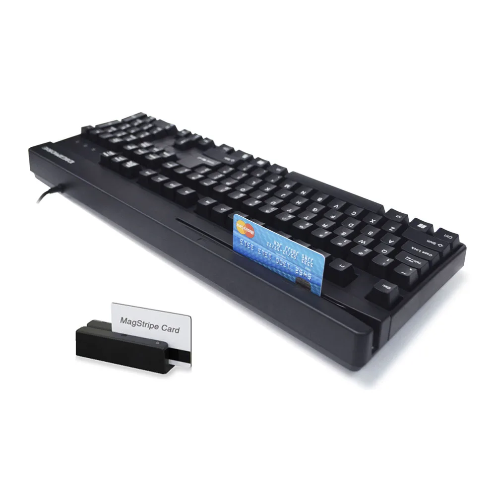 104-key USB POS Keyboard with Magnetic Stripe Card Reader