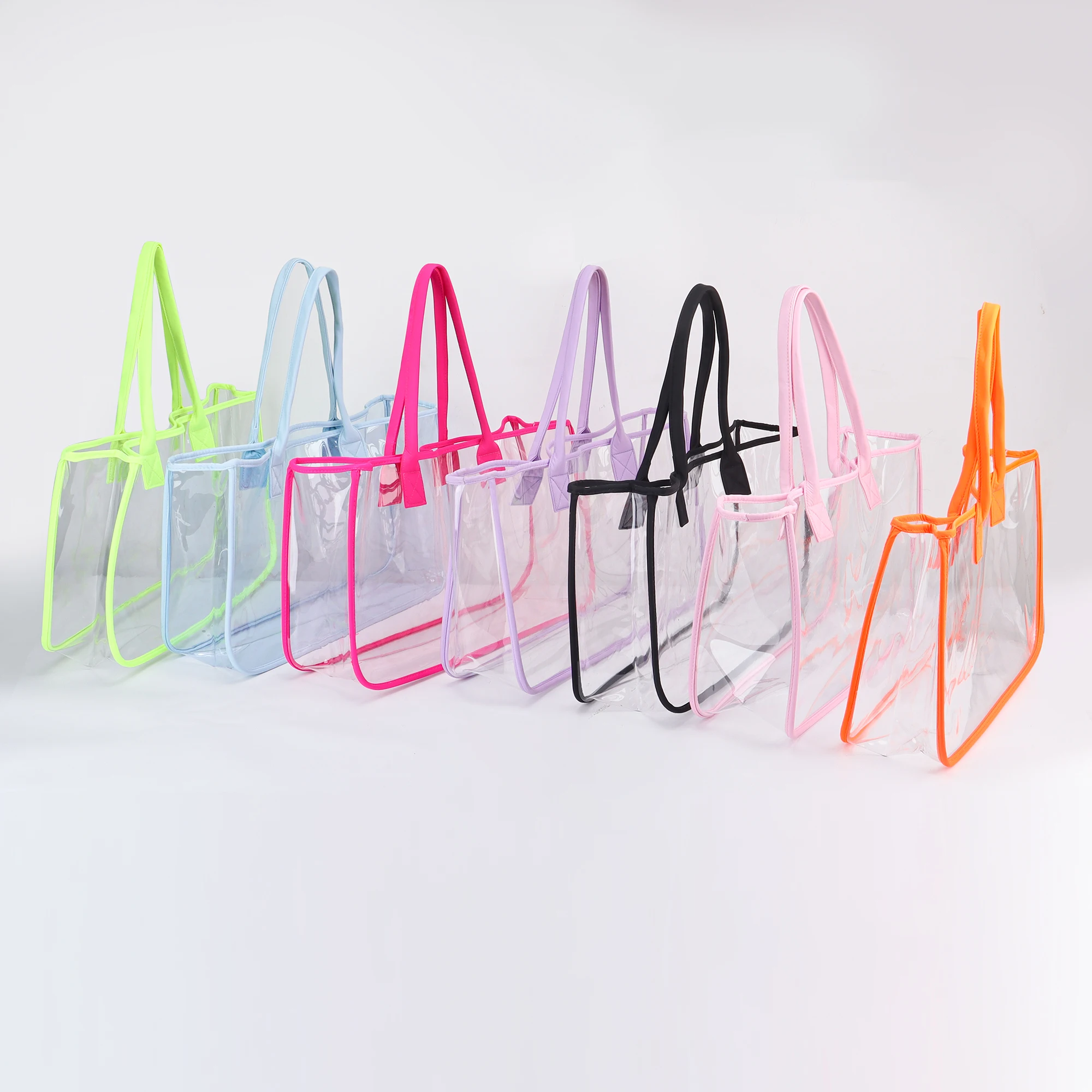 Women's Jelly Shoulder Pvc Beach Bag Waterproof Transparent Hand Bags ...