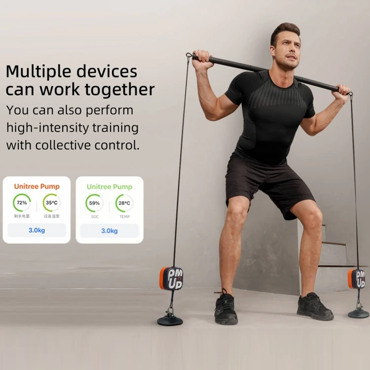 Unitree Pump Portable Home Gym Pump 4.4-44lbs Adjustable Resistance Cable Machine Data ...