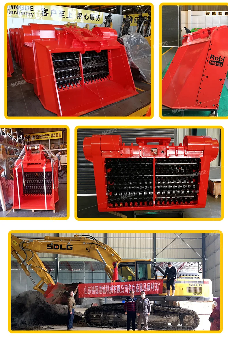 Monde Excavator Screening Bucket Loader Shredder Screener Bucket Mm154 ...