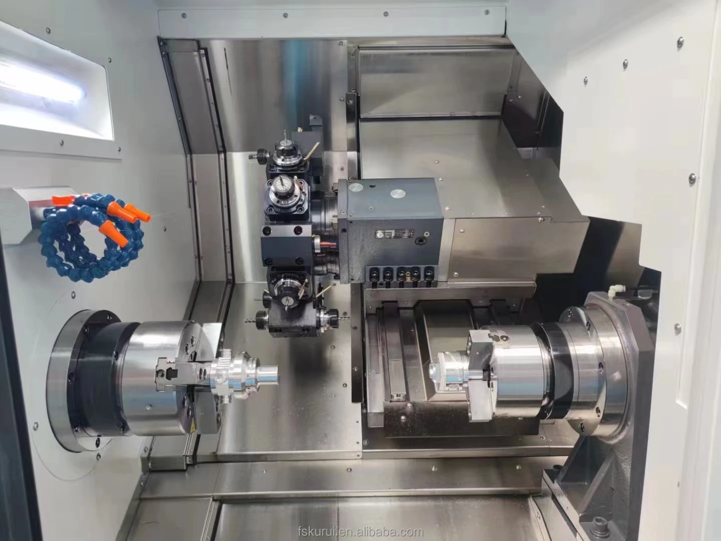 COORAY Chinese Brand Build-in Y-axis Double Spindle Type CNC Lathe With ...