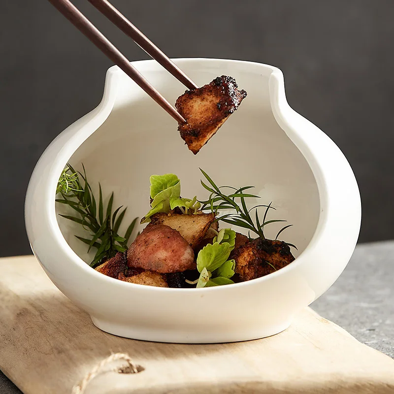 Modern Luxury Bone China Flat Buffet Plate Disposable Pure White ...