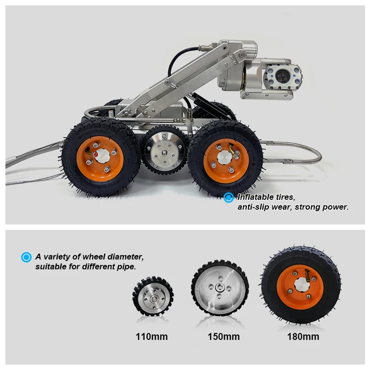 Remote Control Sewage Pipe Drain Duct Video Inspection Robot