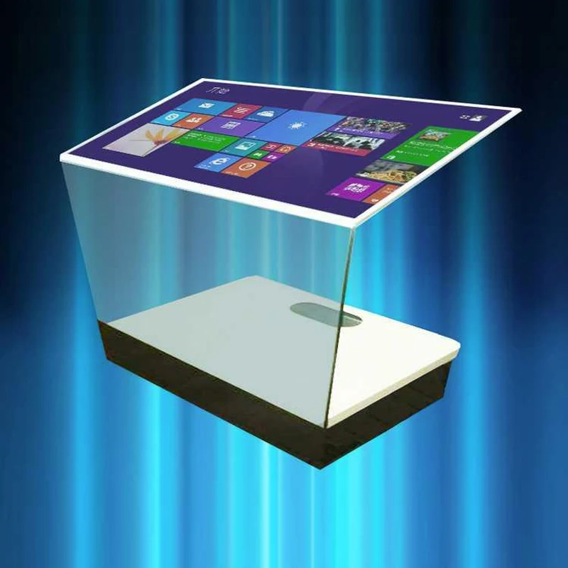 Multimedia Crystal Podium Transparent Touch Hovering Imaging Ethereal ...