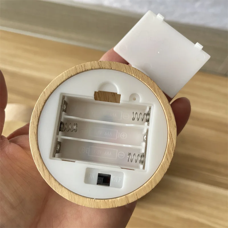 Battery Powered Wood Light Base - LED Display Stand
